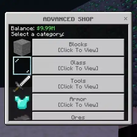Advanced Economy Shop Mod | Minecraft Addon