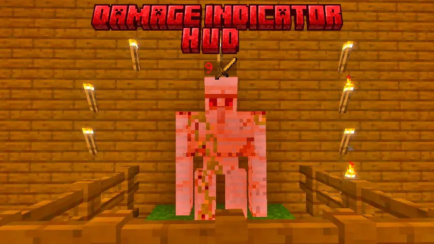 DAMAGE INDICATOR HUD Mod | Minecraft Addon
