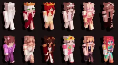 Princess Diary Collection Skin Pack » Minecraft Bedrock Addons