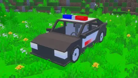 Police Car with Dynamic Light Mod | Minecraft Addon