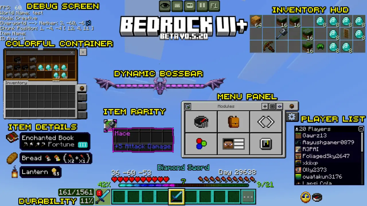 Bedrock UI+ | Minecraft Resource Pack