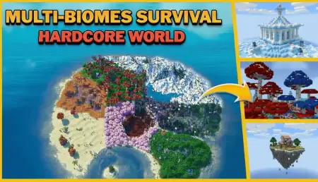 Biomes Survival Hardcore | Minecraft Map